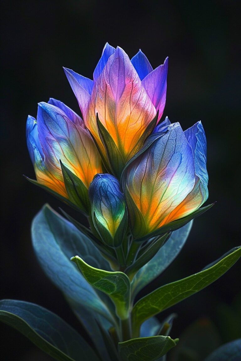 Beautiful New Zealand Gentian Flowers As Imagined By AI