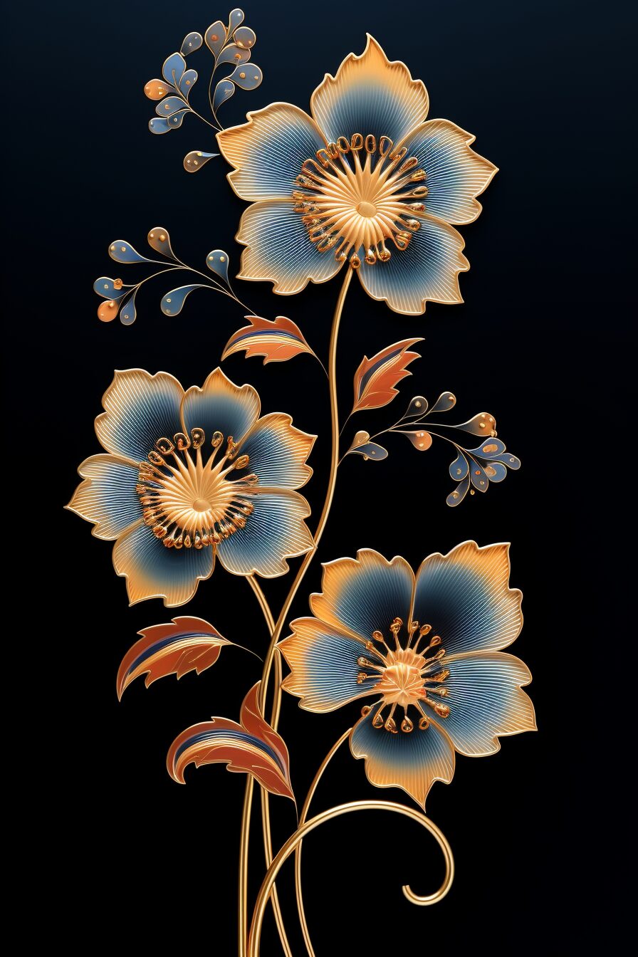 Flowers As Luxury Gold Jewelry and Floral Art Masterpieces